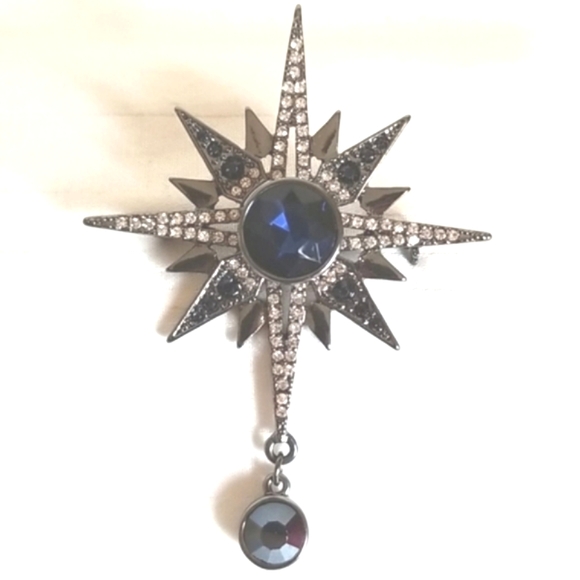Anne Klein | Jewelry | New Hematite Star Rhinestone Brooch | Poshmark